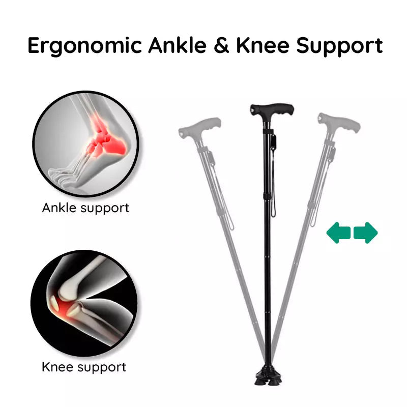 Multi-Functional Foldable LED Walking Cane — Wrapango