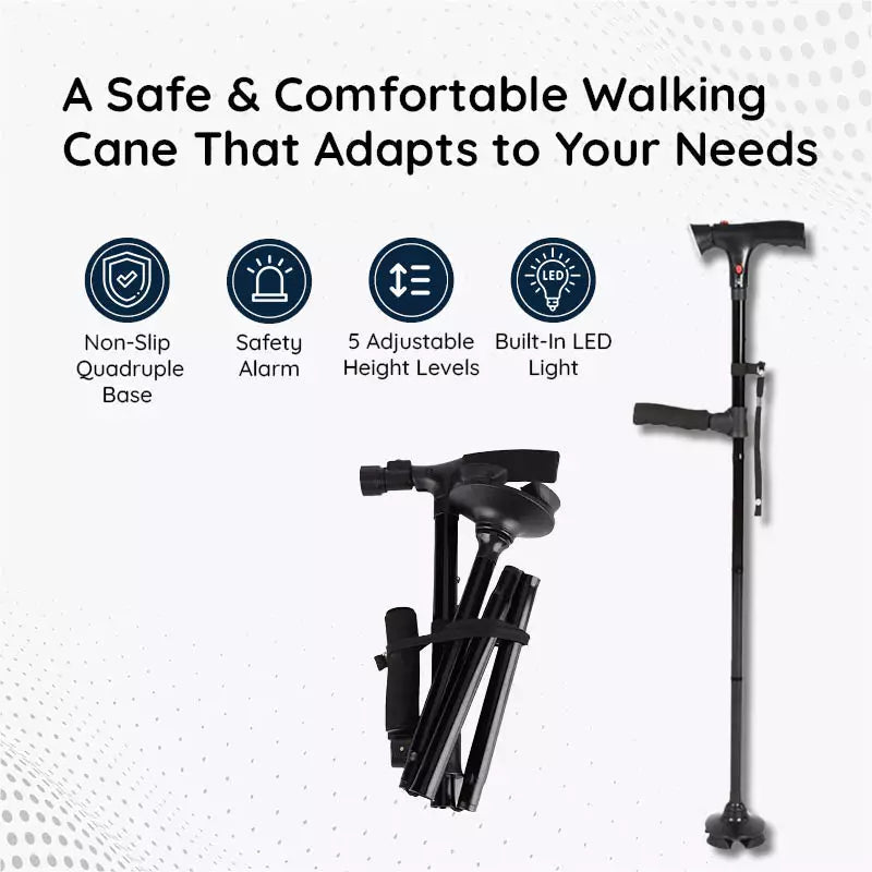 Multi-Functional Foldable LED Walking Cane — Wrapango