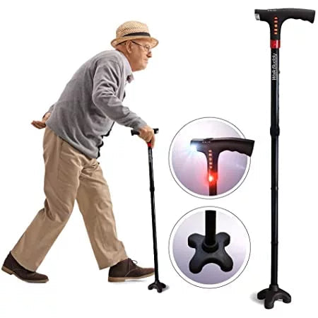 Multi-Functional Foldable LED Walking Cane — Wrapango
